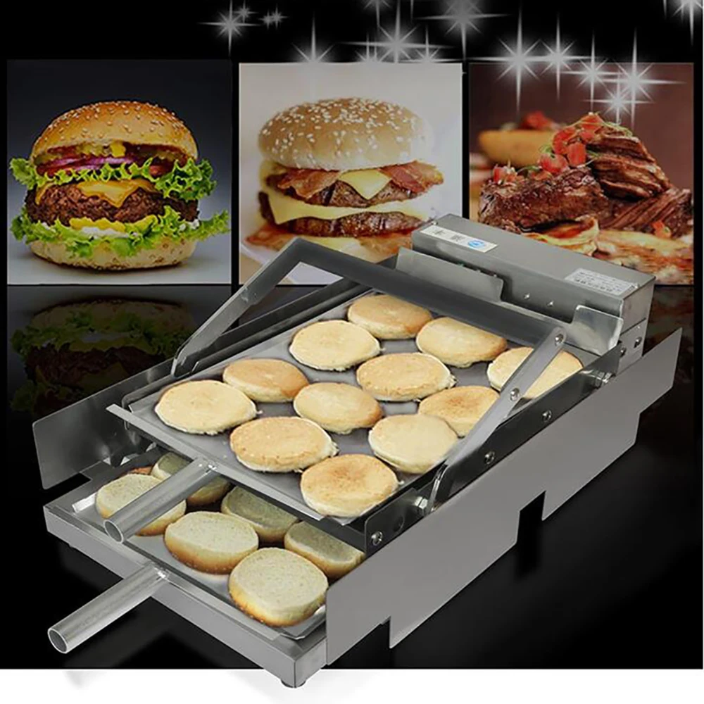 220V Commercial Stainless Steel Hamburger Machine Hamburg Double Layer ...