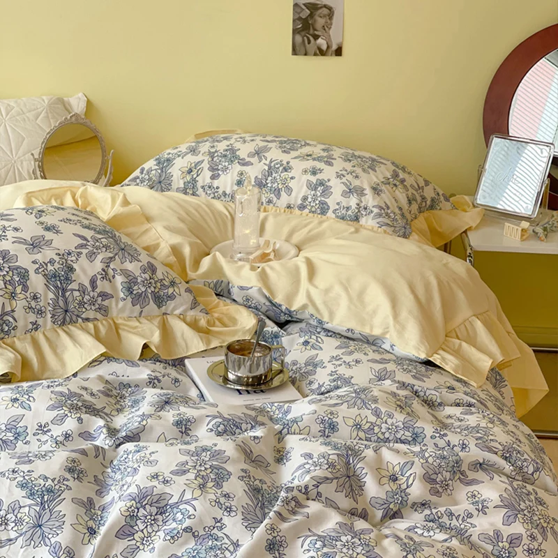 French Blue And Yellow Bedding