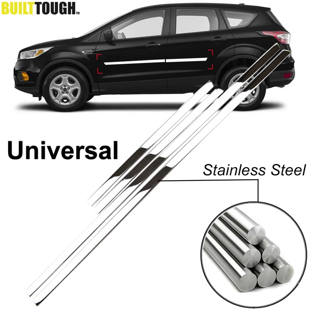 35" 17" Universal Chrome Door Side Line Body Molding Cover Trim For ...