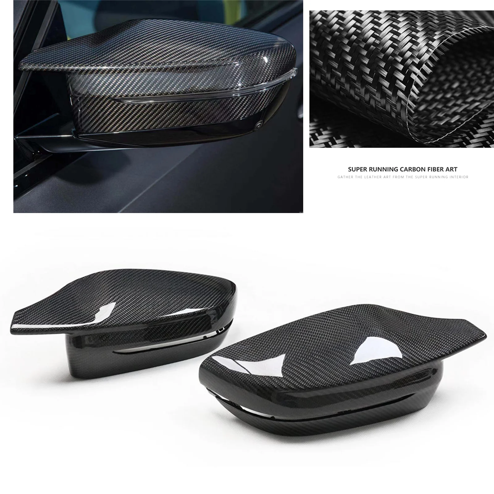 For BMW M3 G80 M4 G82 2021 Rear View Mirror Cover Real Carbon Fiber LHD ...