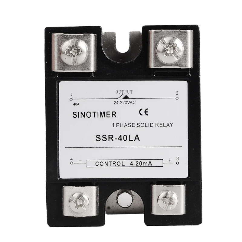 Analog 4-20mA Current Input Single Phase Solid State Relay SSR-40LA 25LA 80LA SSR Voltage ...