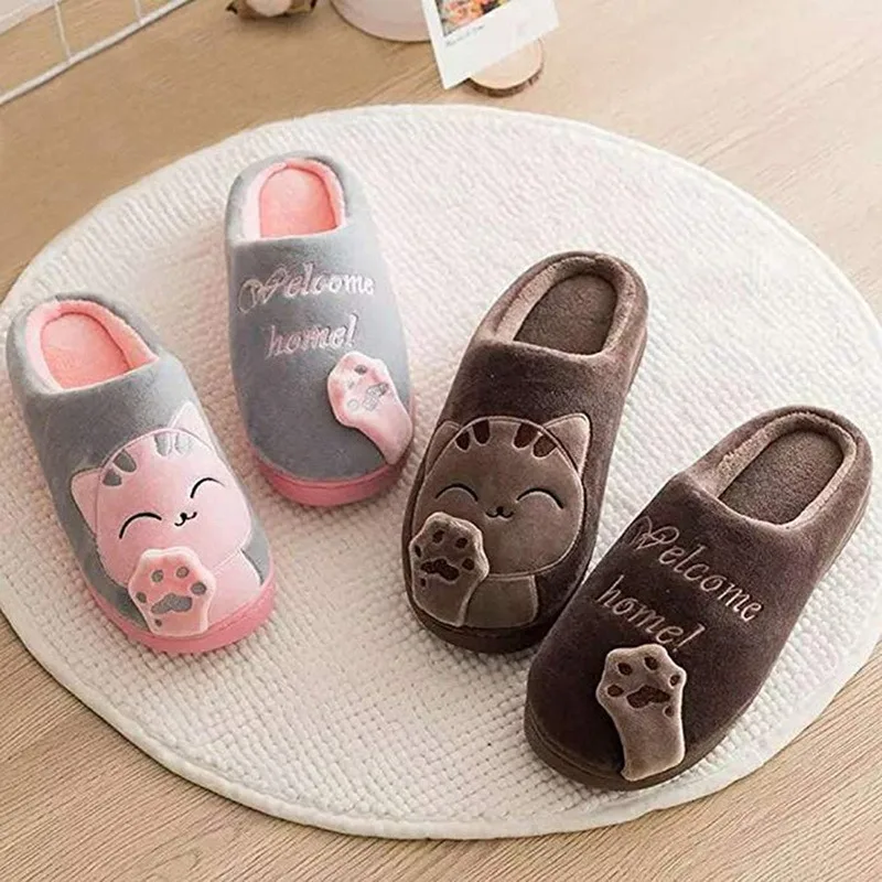 Chaussons,Pantoufles d'intérieur en coton doux pour hommes et femmes ...
