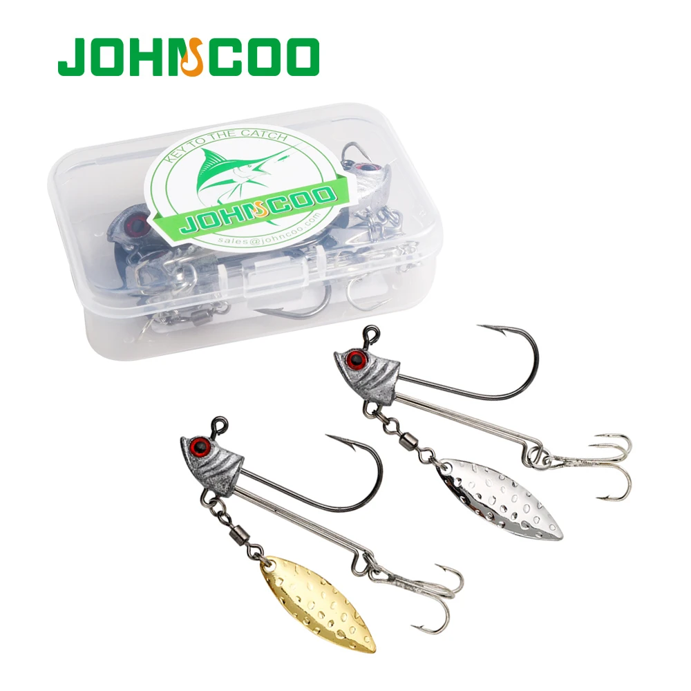 JOHNCOO 3pcs Jig Head Hook 7.2g 9.2g16.4g Weighted Hooks with Gold ...
