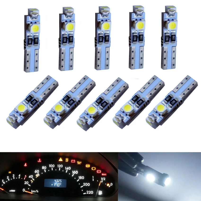 T5 Led Bulb Car Interior Lights Dashboard Warming Indicator Wedge Auto ...