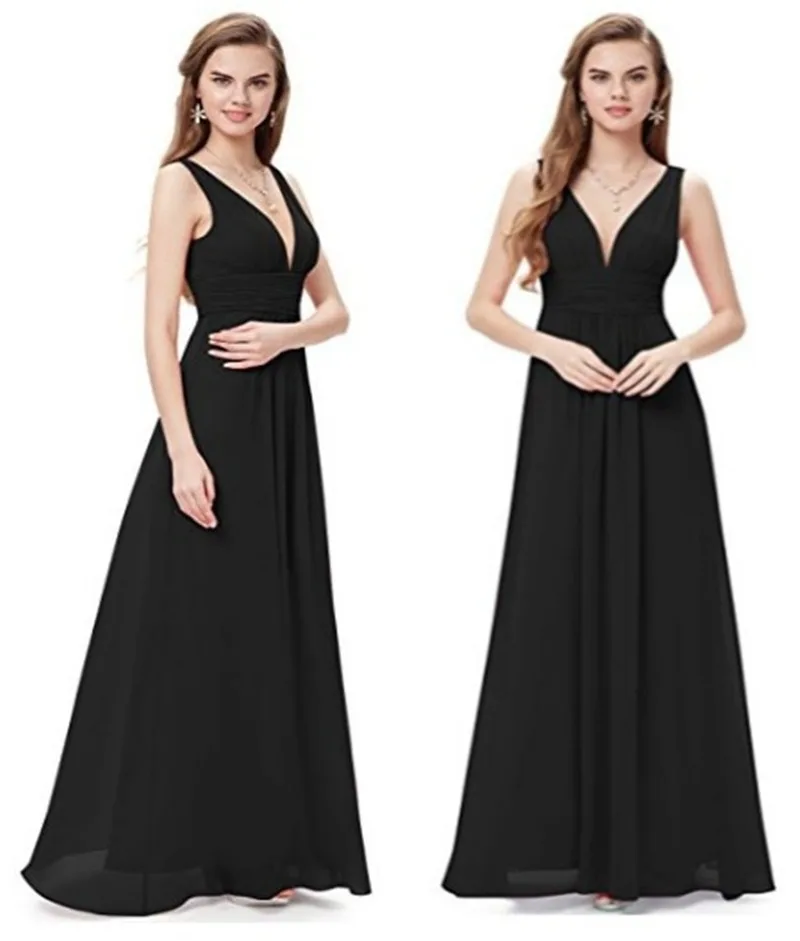 V-neck long evening dresses 2018 party night bridal gown verano summer ...