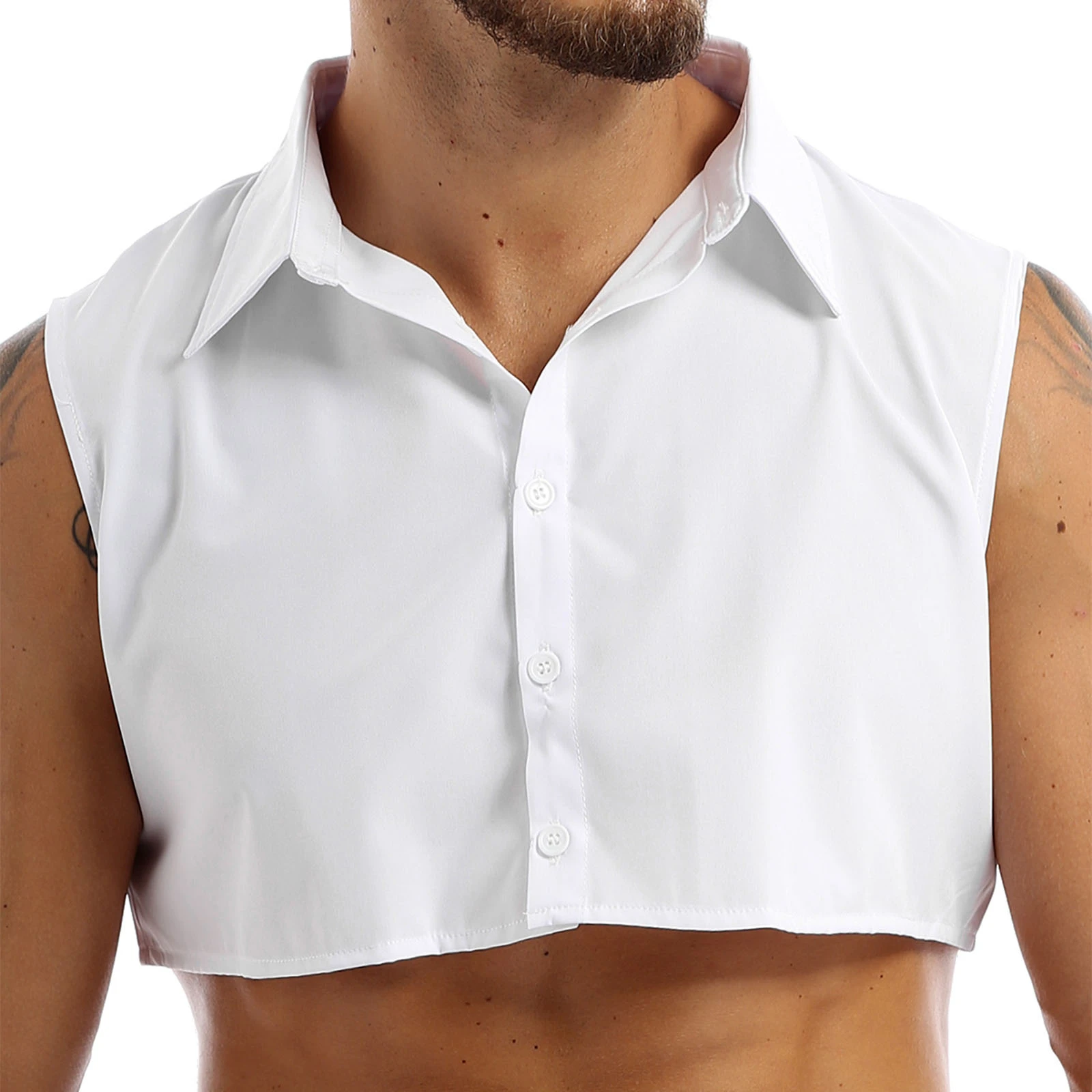 Iefiel Mens Fashion Fake Collar Detachable Dickey Casual Shirts ...