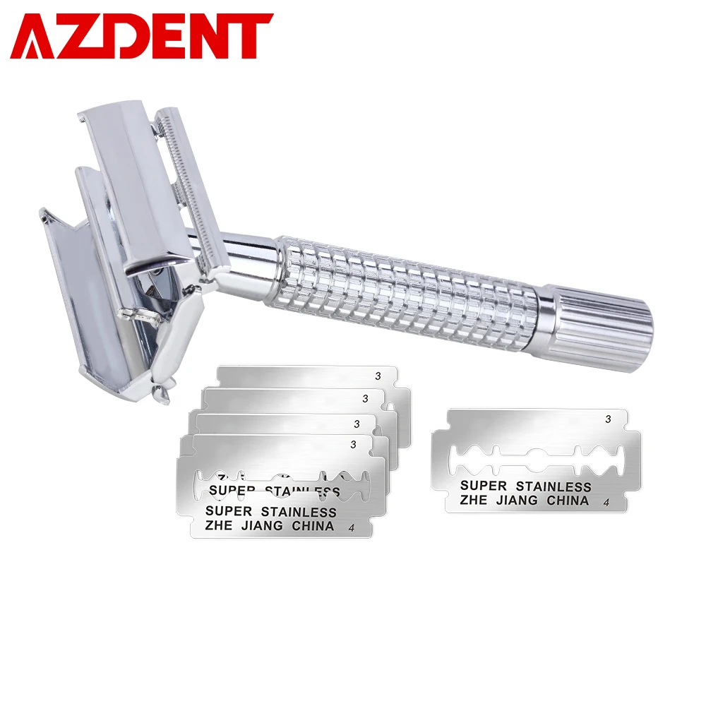 Manual Men Safety Razor Holder and Blades Traditional Style Double Edge ...