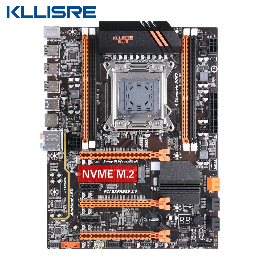 Placa base Kllisre X79, LGA2011, ATX, USB 3,0, SATA3, PCI E, NVME m2 ...