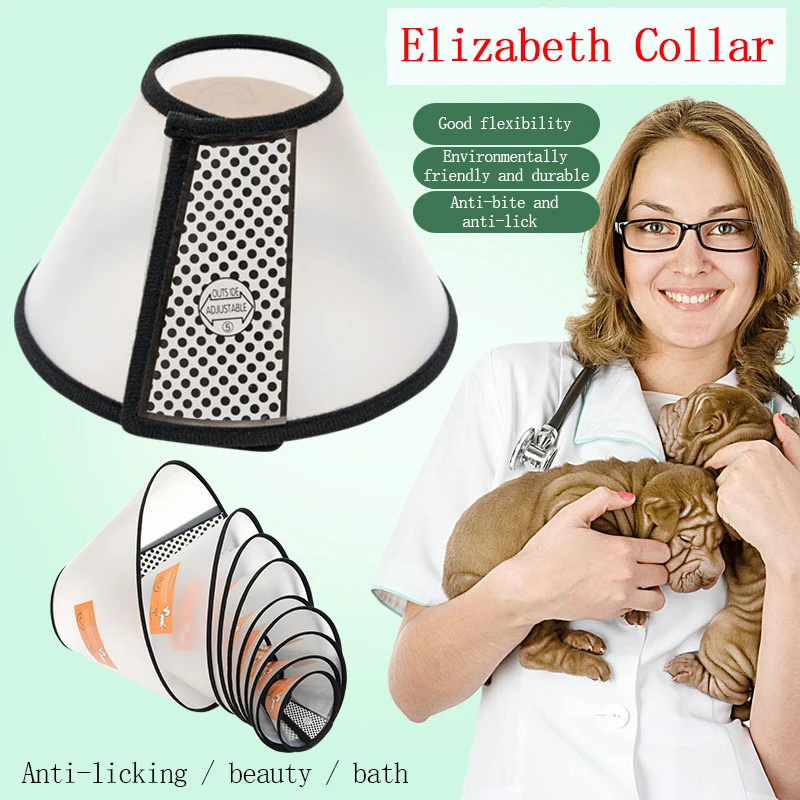 Adjustable Recovery Pet Cone E Collar for Cats Puppy Rabbit, Anti Bite ...