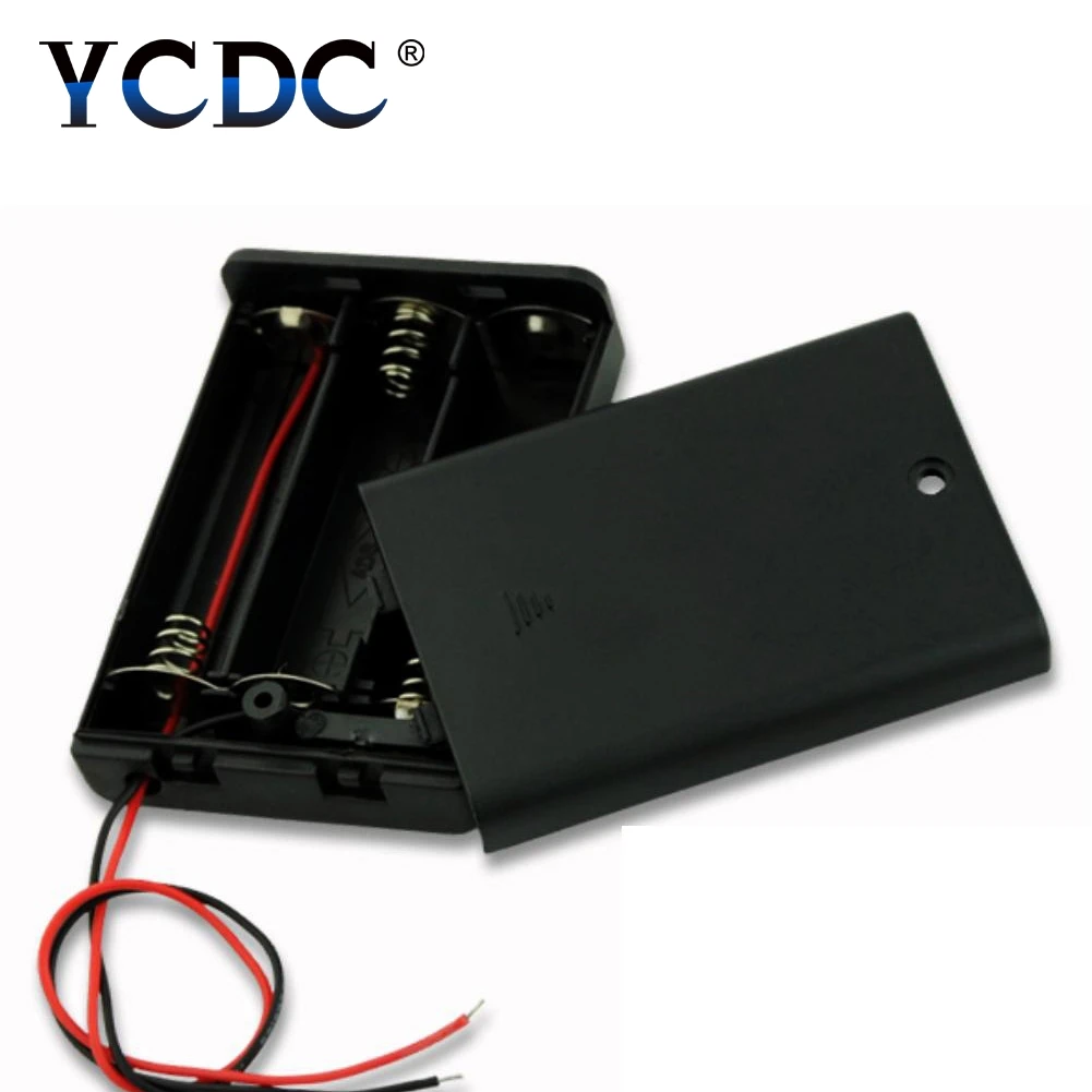 Ycdc preto 3 aa 2a caixa de suporte da bateria + com interruptor de ...