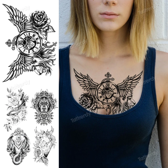 Compass Rose Chest Tattoo