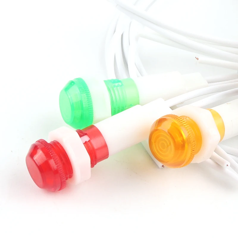 5pcs Neon Indicator Signal Lamp Panel Red Green Yellow Lights 12v 24v ...
