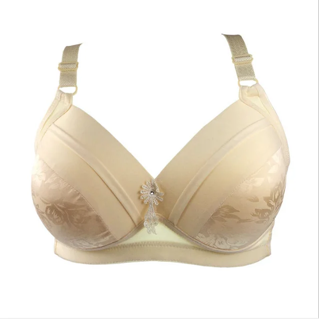 Top Mother's Bra Deep V Push Up BH Thin Cotton Padded Solid A B C Cup ...