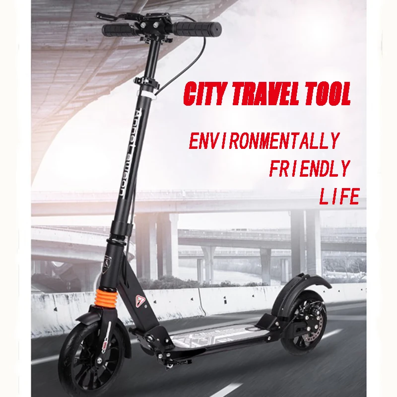 New-Portable-Foldable-Aviation-Aluminum-Alloy-Adjustable-Scooter-Double ...