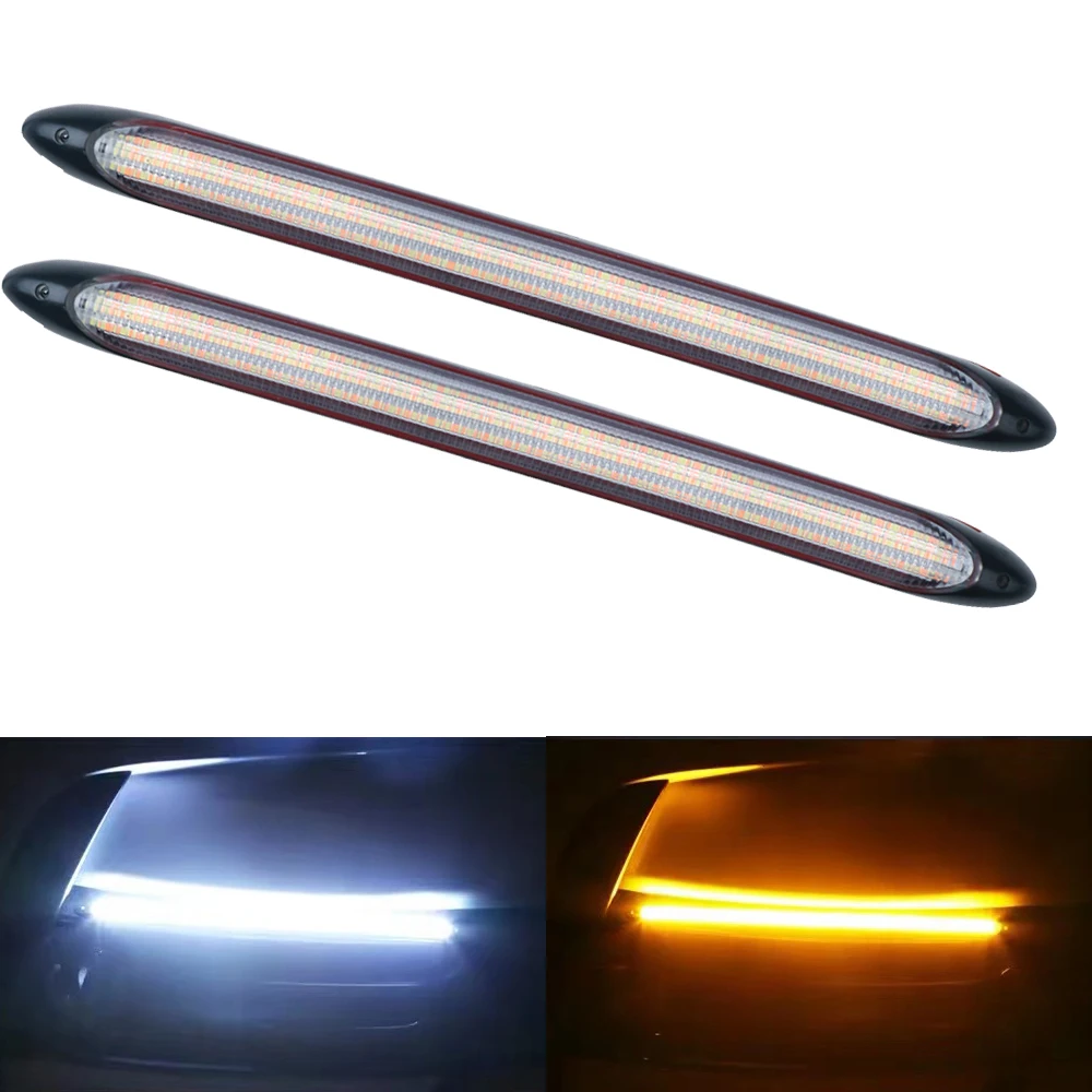 2pcs-Car-LED-DRL-Daytime-Running-Light-Waterproof-Flexible-12V ...