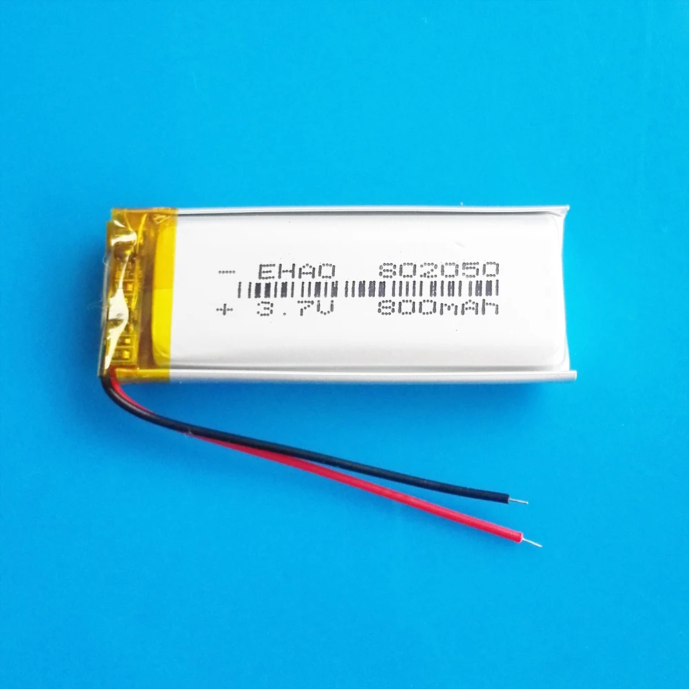 3-7V-800mAh-Lipo-Polymer-Lithium-Rechargeable-Battery-802050-For-MP3 ...