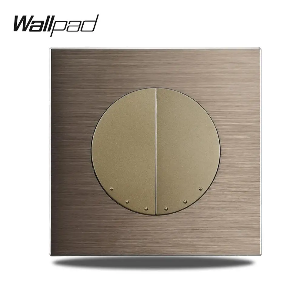 Wallpad-L6-Brown-Brushed-Metal-Panel-2-Gang-Double-Momentary-Contact ...