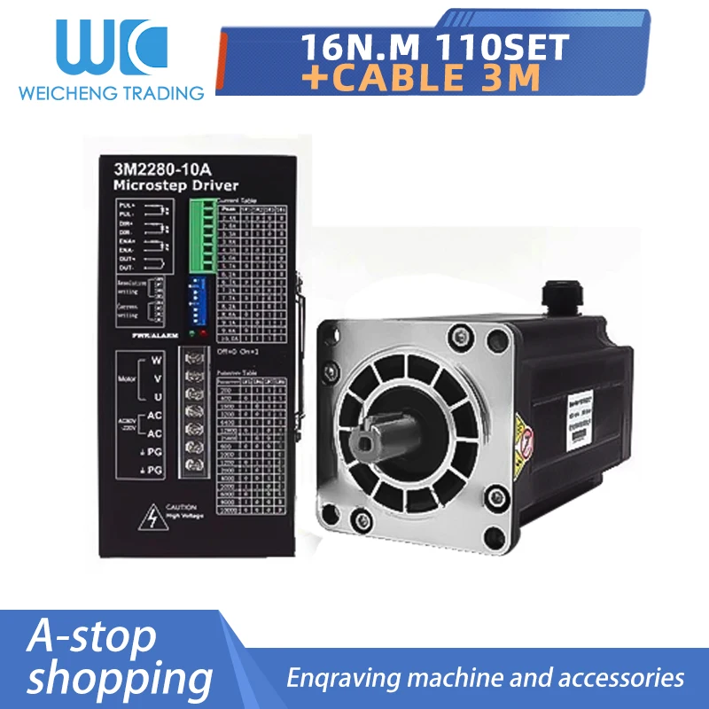 CNC-Stepper-Motor-Kits-16Nm-3PH-Stepper-Driver-1-2-Degree-6-4A-110mm ...