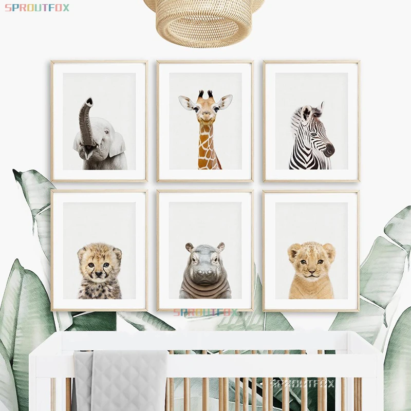 Baby Room Animal Wall Posters Decorativo Elephant Wall Art Prints ...