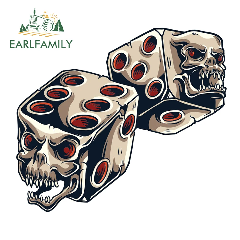 EARLFAMILY 13cm x 11.5cm for Evil Dice Gambling Colour Decal Funny Car ...