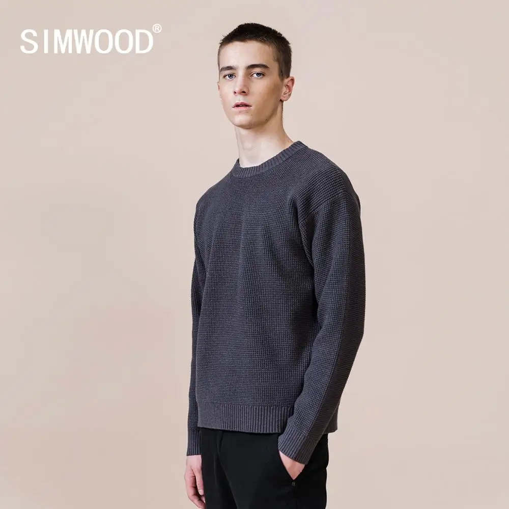 SIMWOOD 2021 Autumn Winter New Thick Sweater Men Warm Waffle Knit ...