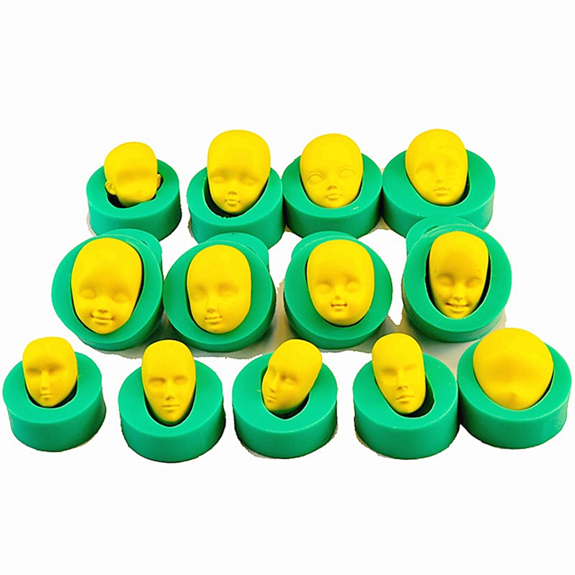 13pcs 3d Baby Face Cake Silicone Mold Fondant Cake Decorating Tools Diy ...