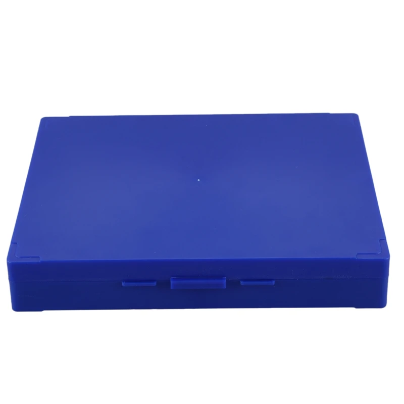 Royal Blue Plastic Rectangle Hold 100 Microslide Slide Microscope Box ...