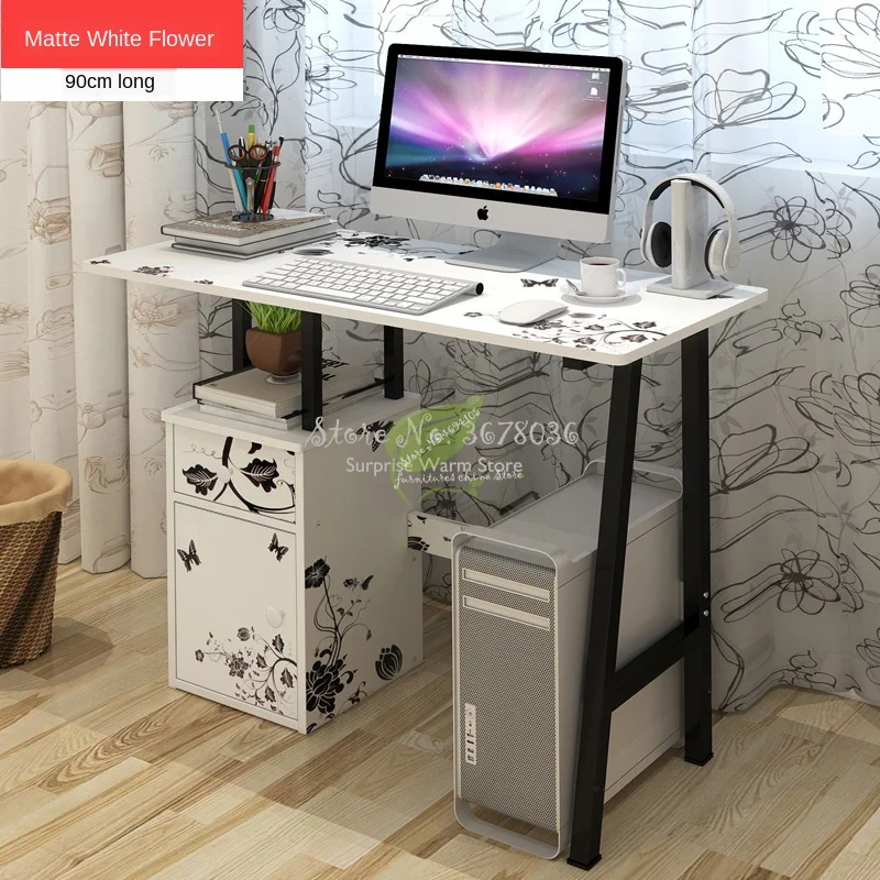 Large Computer Table Professional Gaming Table With Locker Drawer Wood ...