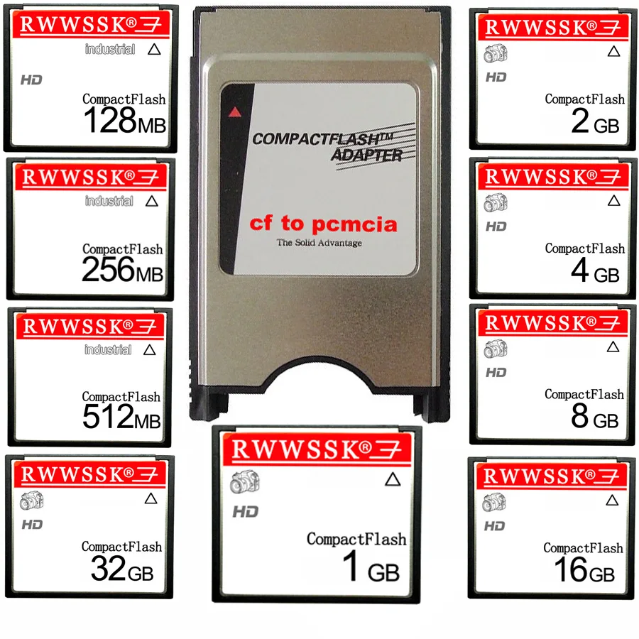 SLC compact flash cf card to pcmcia 128MB 256MB 512MB 1GB 2GB 4GB 8GB ...