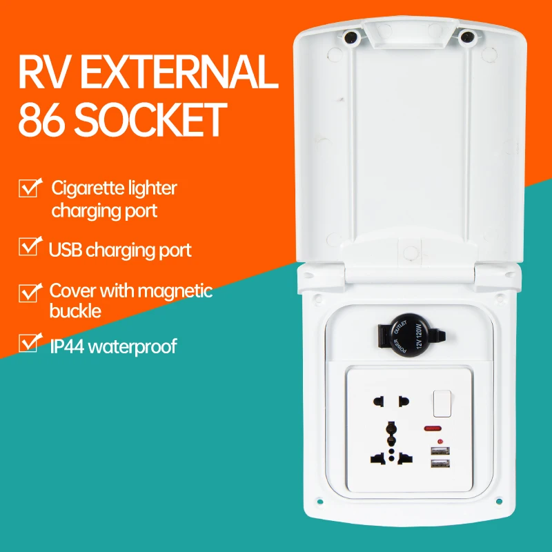 RV Modified Warehouse Door External Mains Borrowing Power Socket Door ...