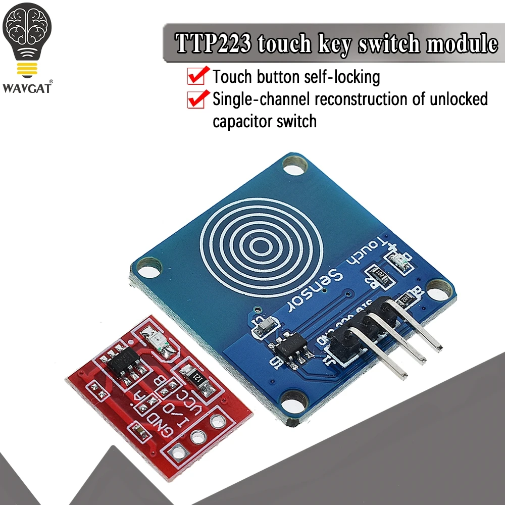 5PCS TTP223 Touch Key Switch Module Touching Button Self Locking/No Locking Capacitive Switches ...