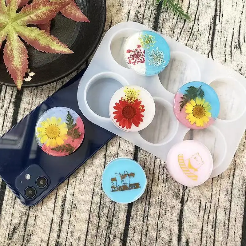 Silicone Resin Mold for Blank Mobile Phone Stand Grip Holders NO Groove ...