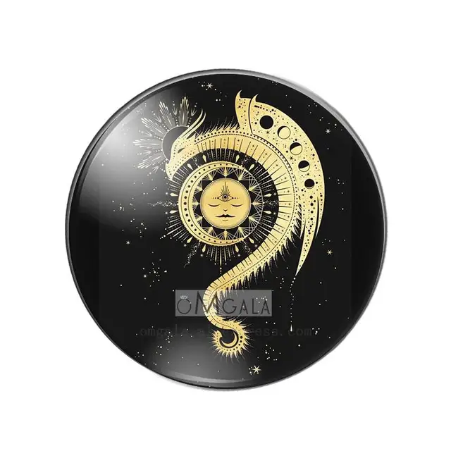 Bling Shiny Sun and Moon God 10pcs mixed 12mm/18mm/20mm/25mm Round ...