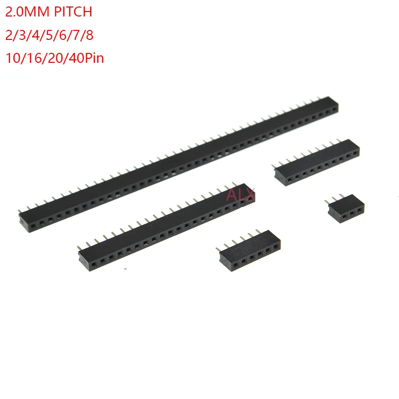 10PCS 1X/2/3/4/5/6/8/10/40 PIN Single Row Straight FEMALE PIN HEADER 2.0MM 2MM PITCH Strip ...