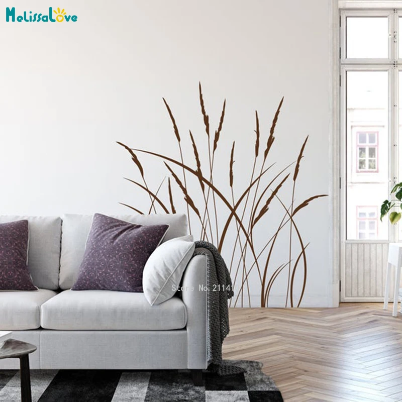Reed-Grass-Wall-Decal-Warm-Home-Outdoor-Natural-Environment-Stickers ...