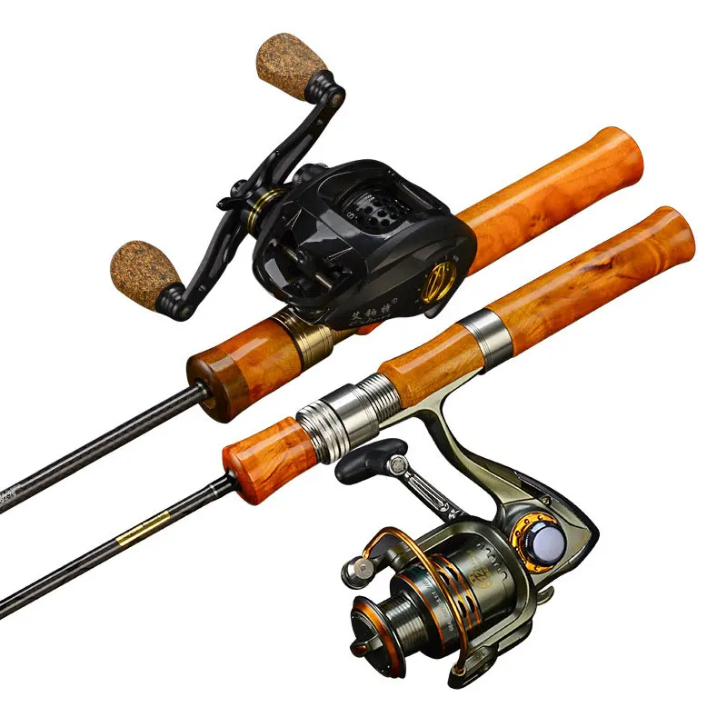 Solid Wood UL/L Wire Fishing Rod Carbon Lure Rods Spinning Rod Casting ...