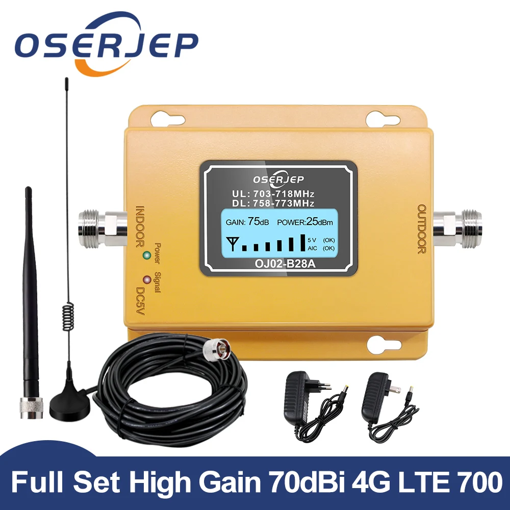 4G LTE 700Mhz Cellular Signal Booster Repeater LCD Display Mobile ...