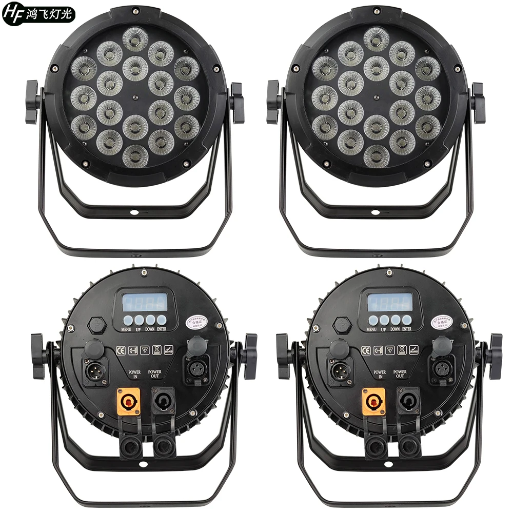 4 Pcs 24x18w/18x18w Ip65 Waterproof Led Par Light Rgbwa Uv 6in1 Led ...