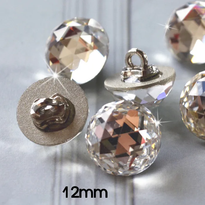 Shining! Crystal button shirt with diamond buttons, chiffon cuffs ...