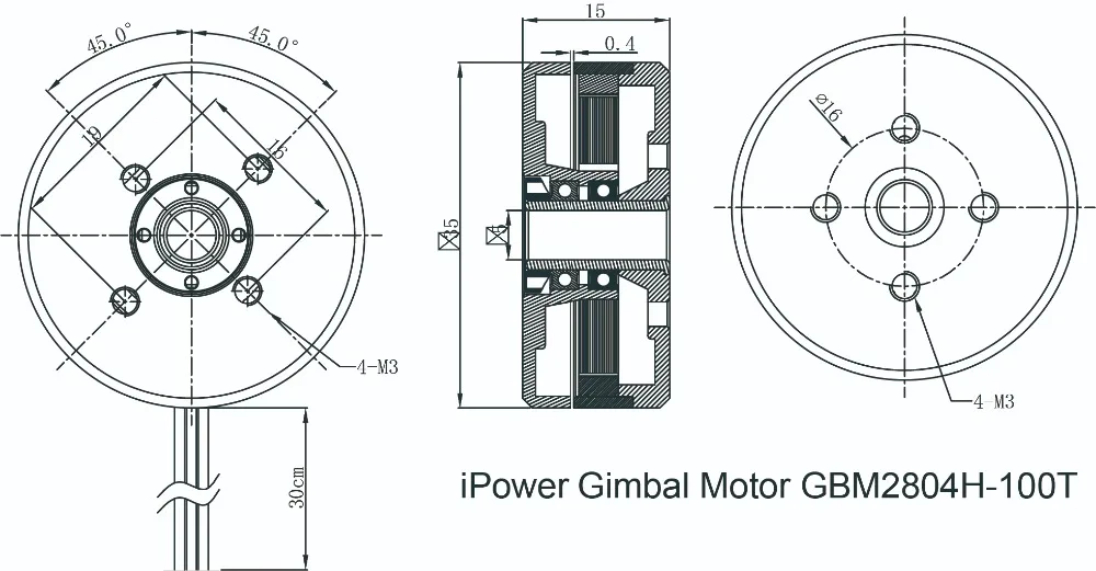 Двигатель iPower 2804 GBM2804, бесщеточный шарнирный двигатель с полым ...