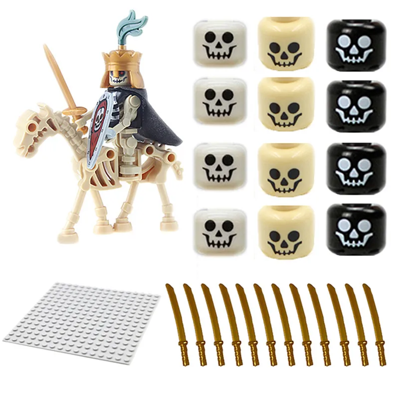 Skeleton-Soldier-Army-King-Knight-Undead-Horse-Warrior-Kids-Bricks ...