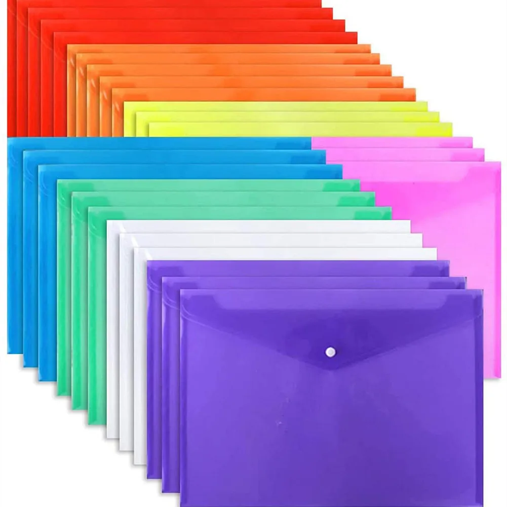 10pcs-Poly-Envelope-File-Folder-Clear-Plastic-File-Document-Bags-with ...