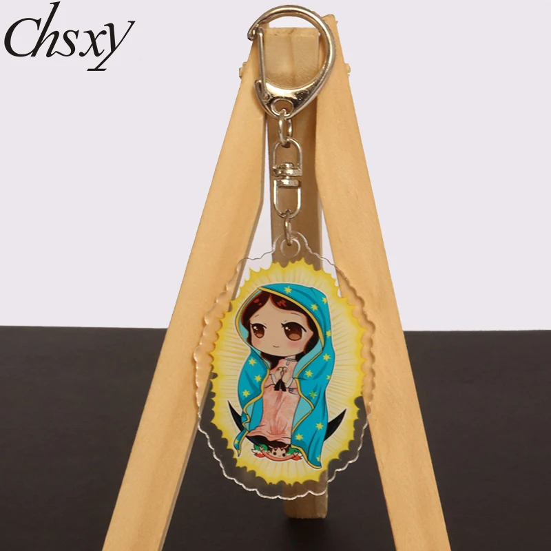 I love Jesus Acrylic Keychains Virgin Mary Archangel St.Michael Cartoon ...