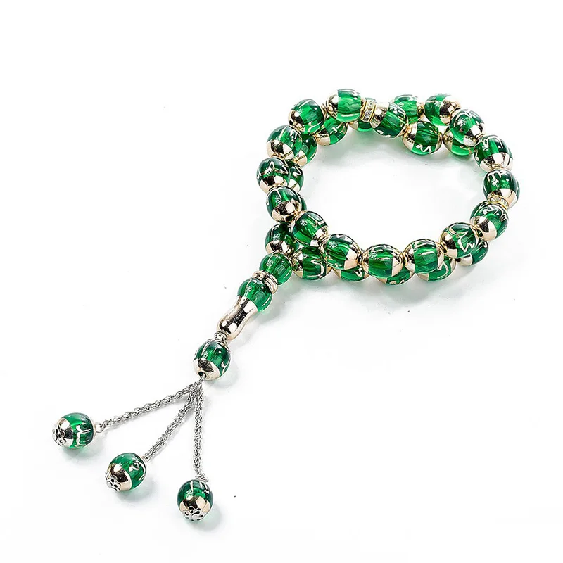 CHAPELET,White--Chapelet musulman de 12mm, perles de prière islamique ...