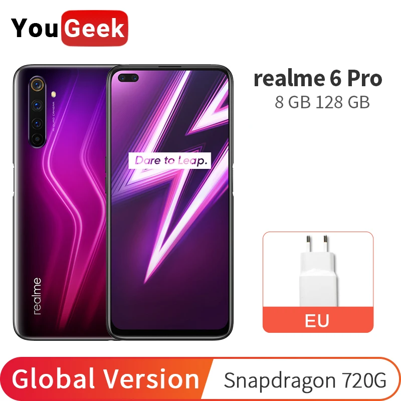 Global Version realme 6 Pro 8GB 128GB 6.6 ''90Hz แบบเต็มจอ Snapdragon ...