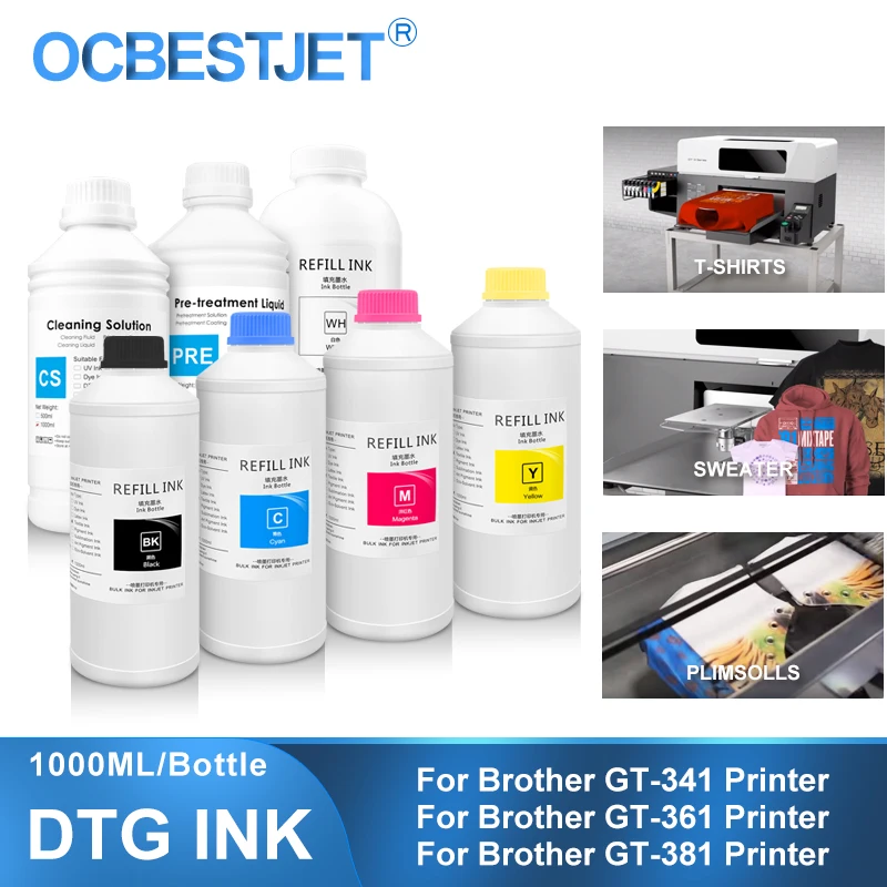 1000ML GT-3 GT3 DTG Ink Textile InK Bottle Garment Ink For Brother GT ...