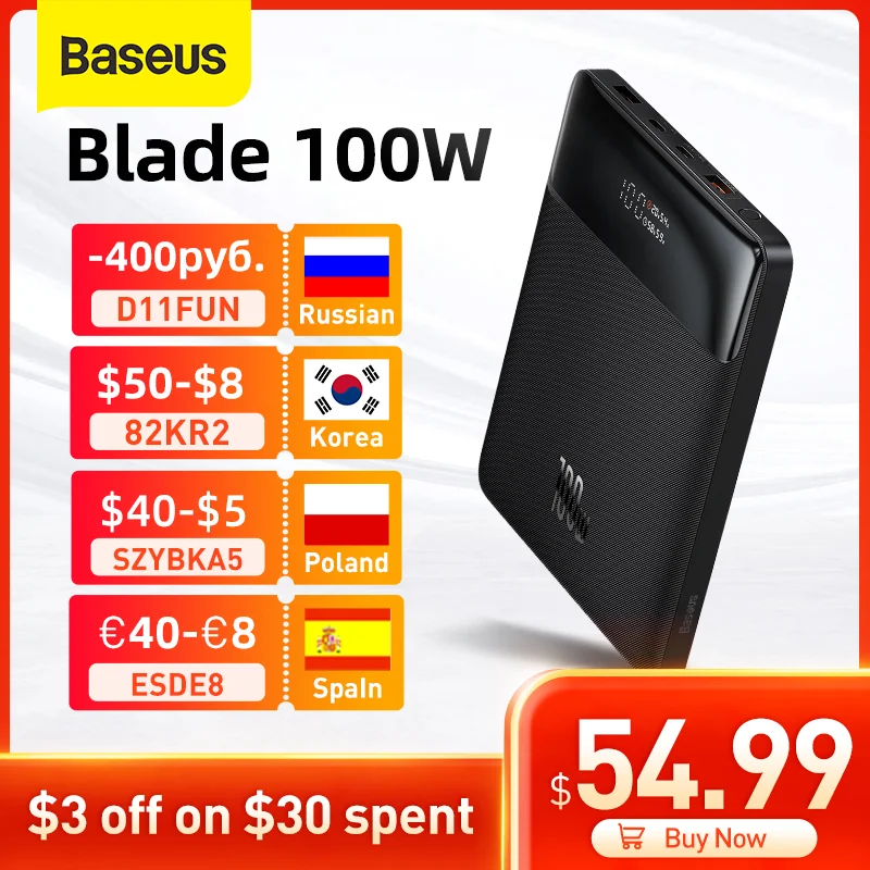 Deal: Baseus Blade 100W 20000mAh Power Bank is now available for just ...