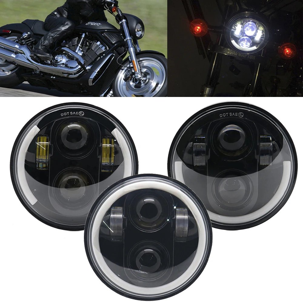 Universal 5 3/4 inch 5.75" Led Car Motorcycle Headlight H4 Phare Farol ...