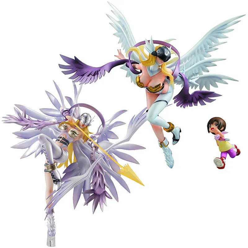 Digimon PVC Cartoon Figure Model Toys, 22cm, Angewomon Action Anime ...