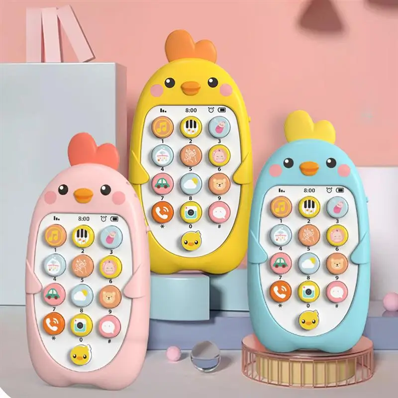 1Pcs Cute Baby Phone Toys Bilingual Telephone Teether Music Voice Toy ...